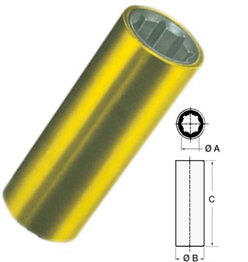 Schiffswellenlager mit Außenarmierung in Messing;
